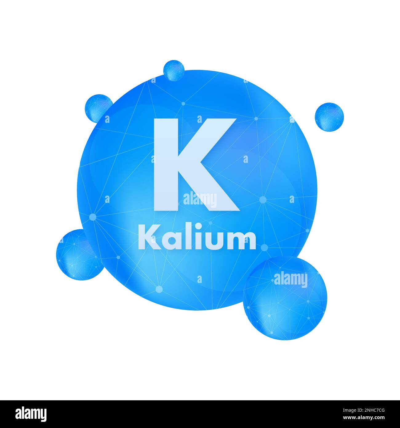 Mineral K Kalium blue shining pill capsule icon. Vector stock ...