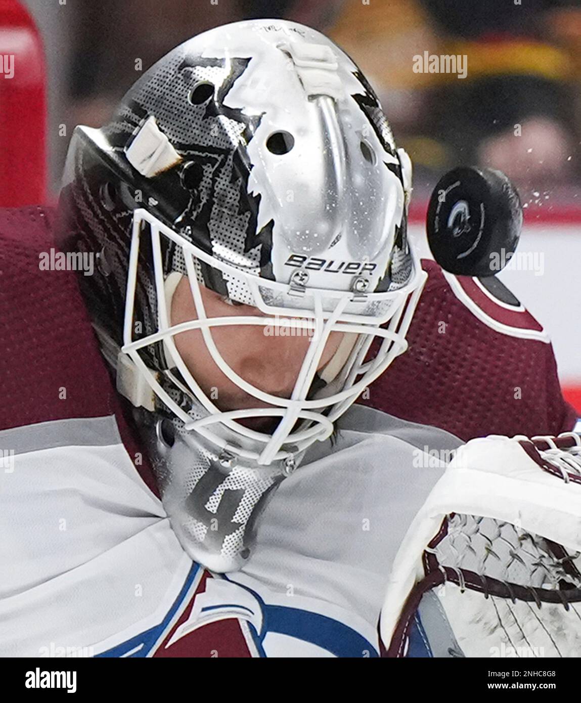 Colorado Avalanche goalie Alexandar Georgiev makes a save against the ...