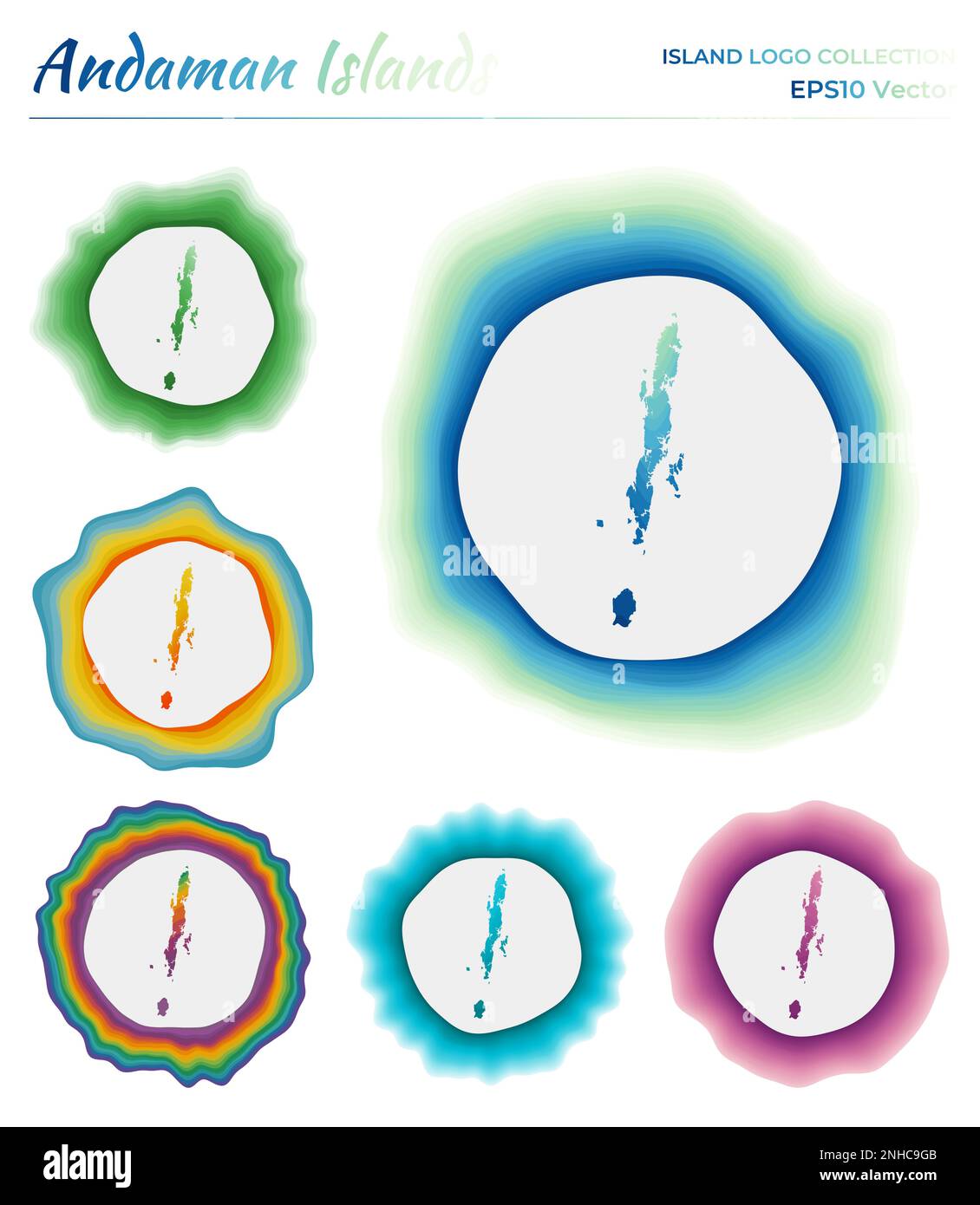 Andaman Islands logo collection. Colorful badge of the island. Layers ...