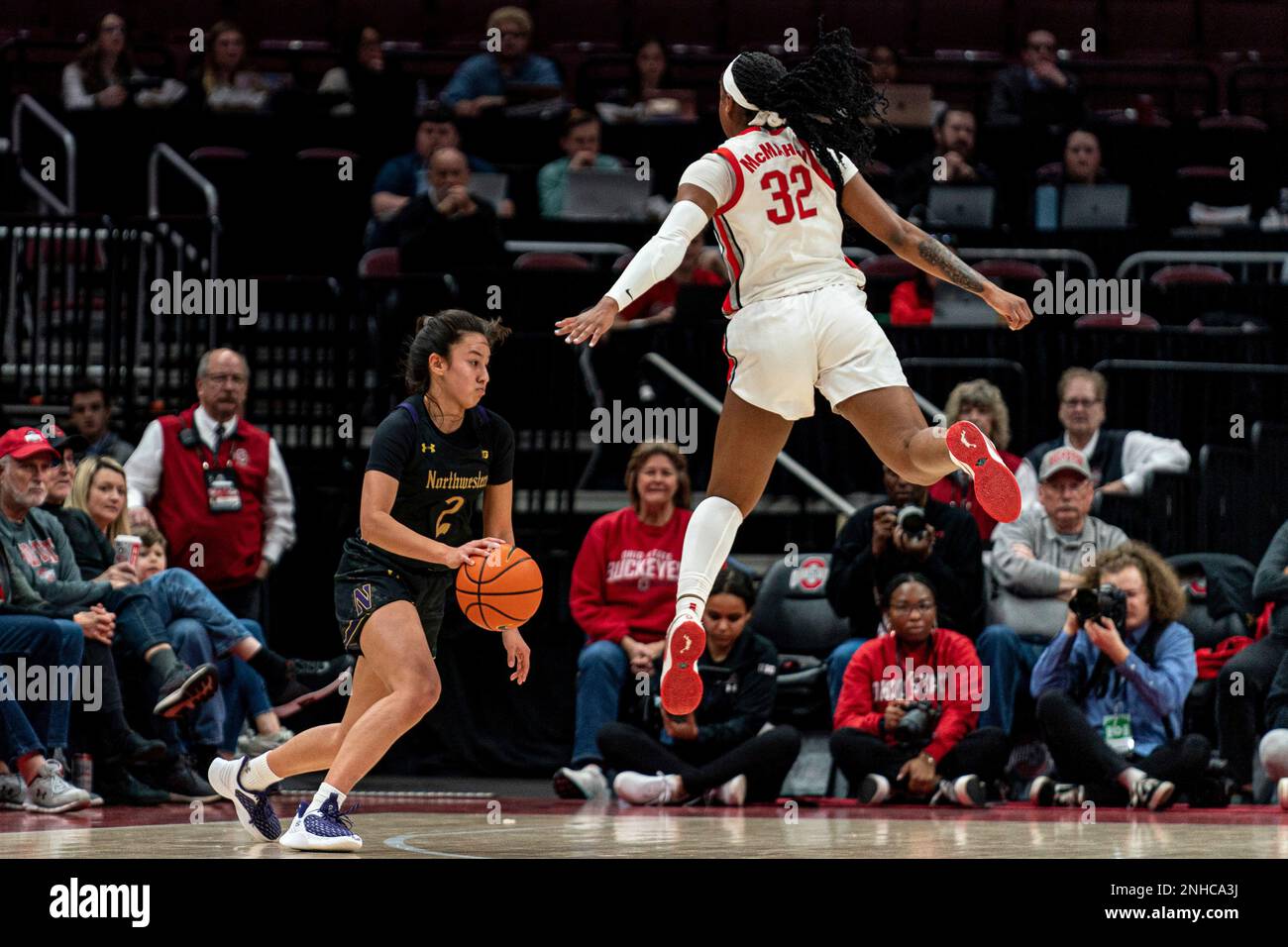 COLUMBUS, OH - JANUARY 19: Northwestern Wildcats guard Caroline Lau (2 ...