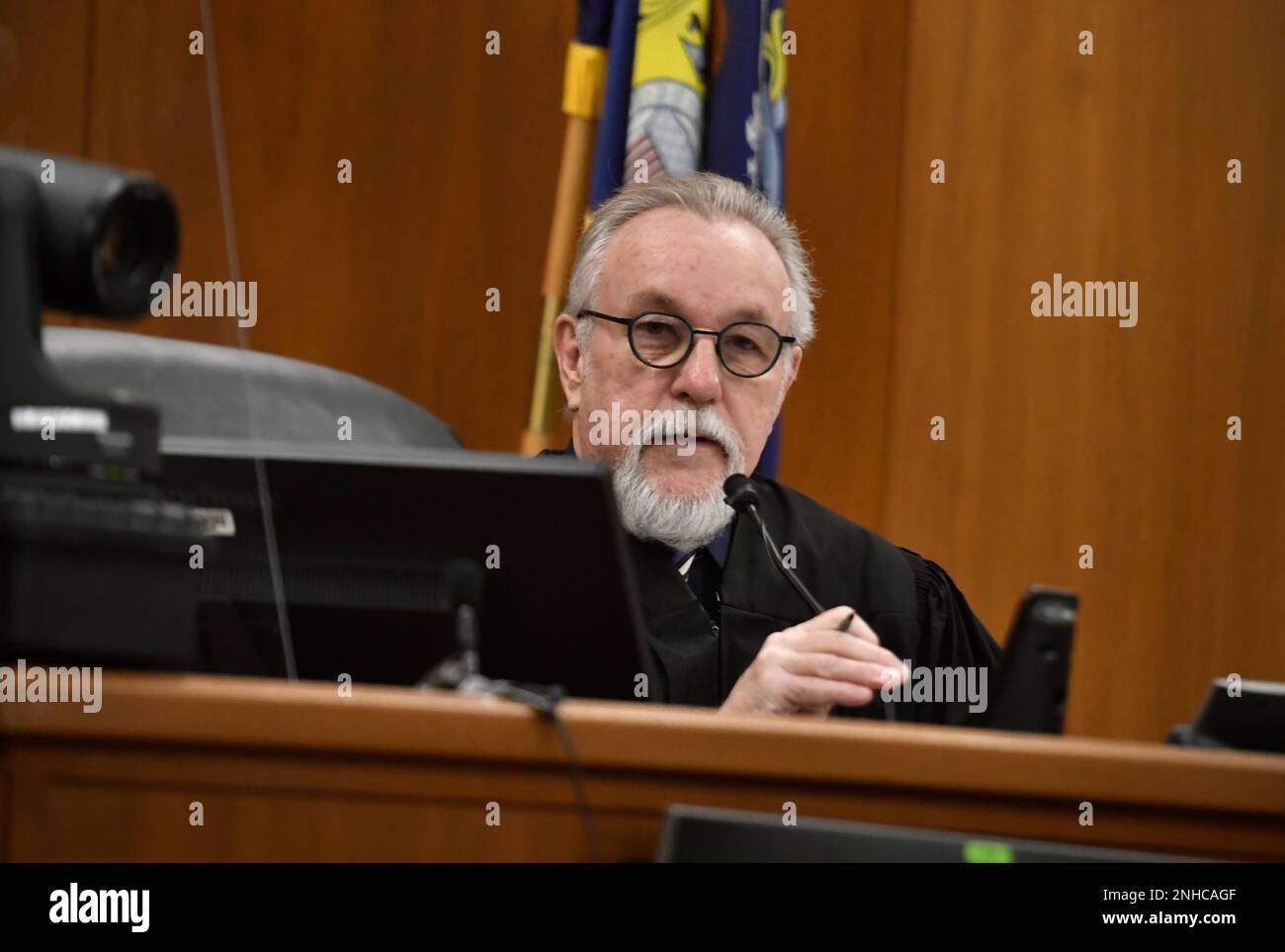Judge Anthony Milisauskas presides during Mark Jensen’s murder trial at ...