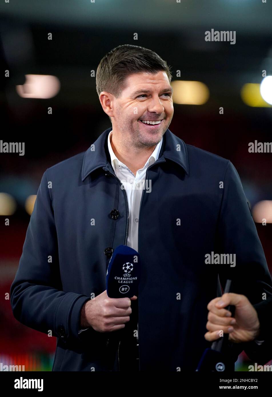 Former Liverpool player Steven Gerrard ahead of the Champions League ...