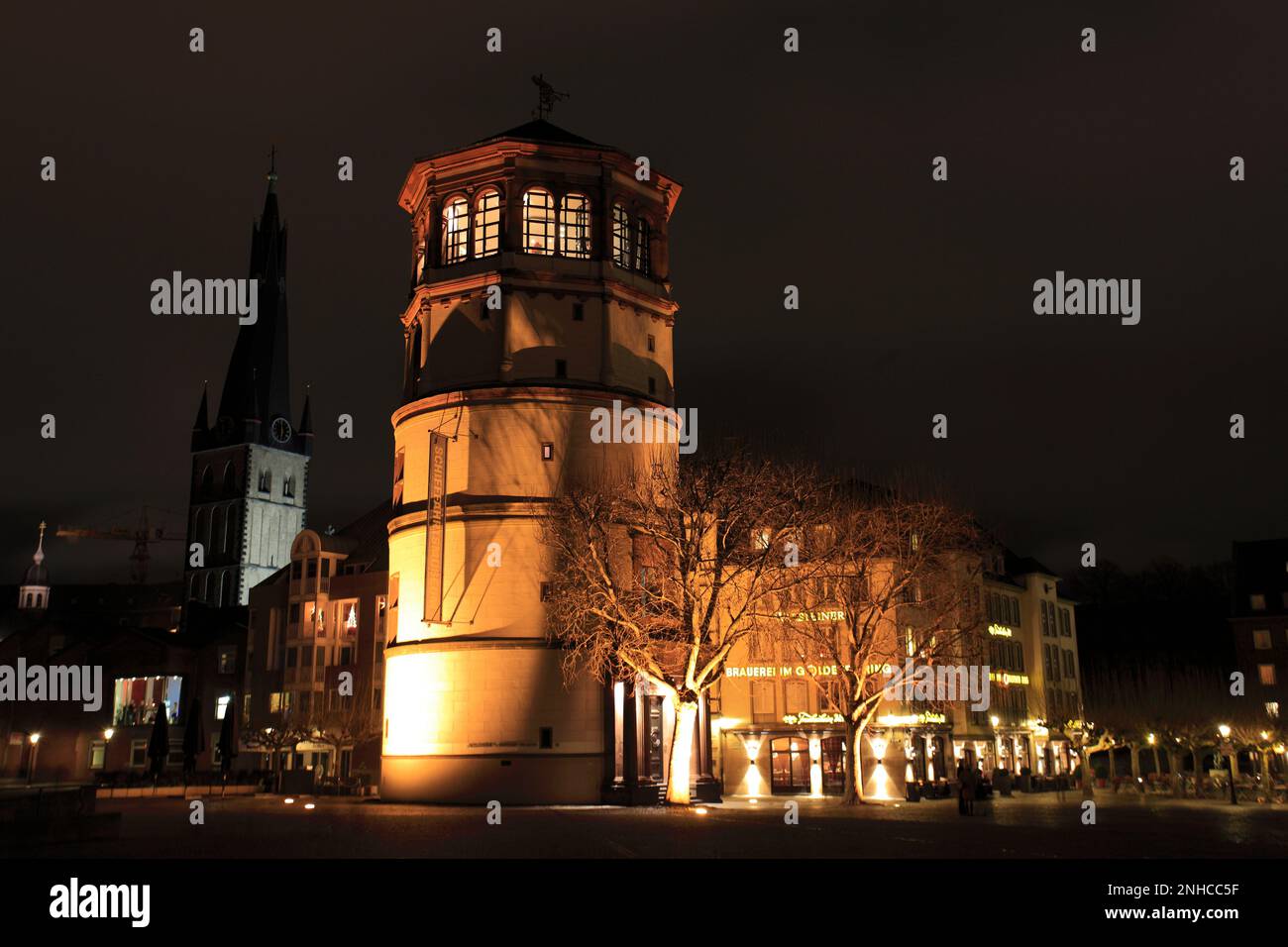 The Schiffahrt Museum on the river Rhein embankment, Düsseldorf City ...