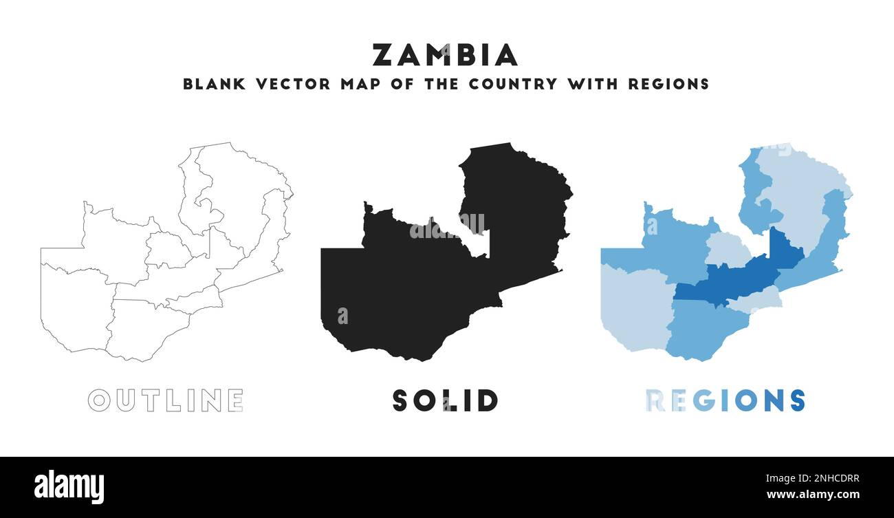 Zambia map. Borders of Zambia for your infographic. Vector country shape. Vector illustration ...