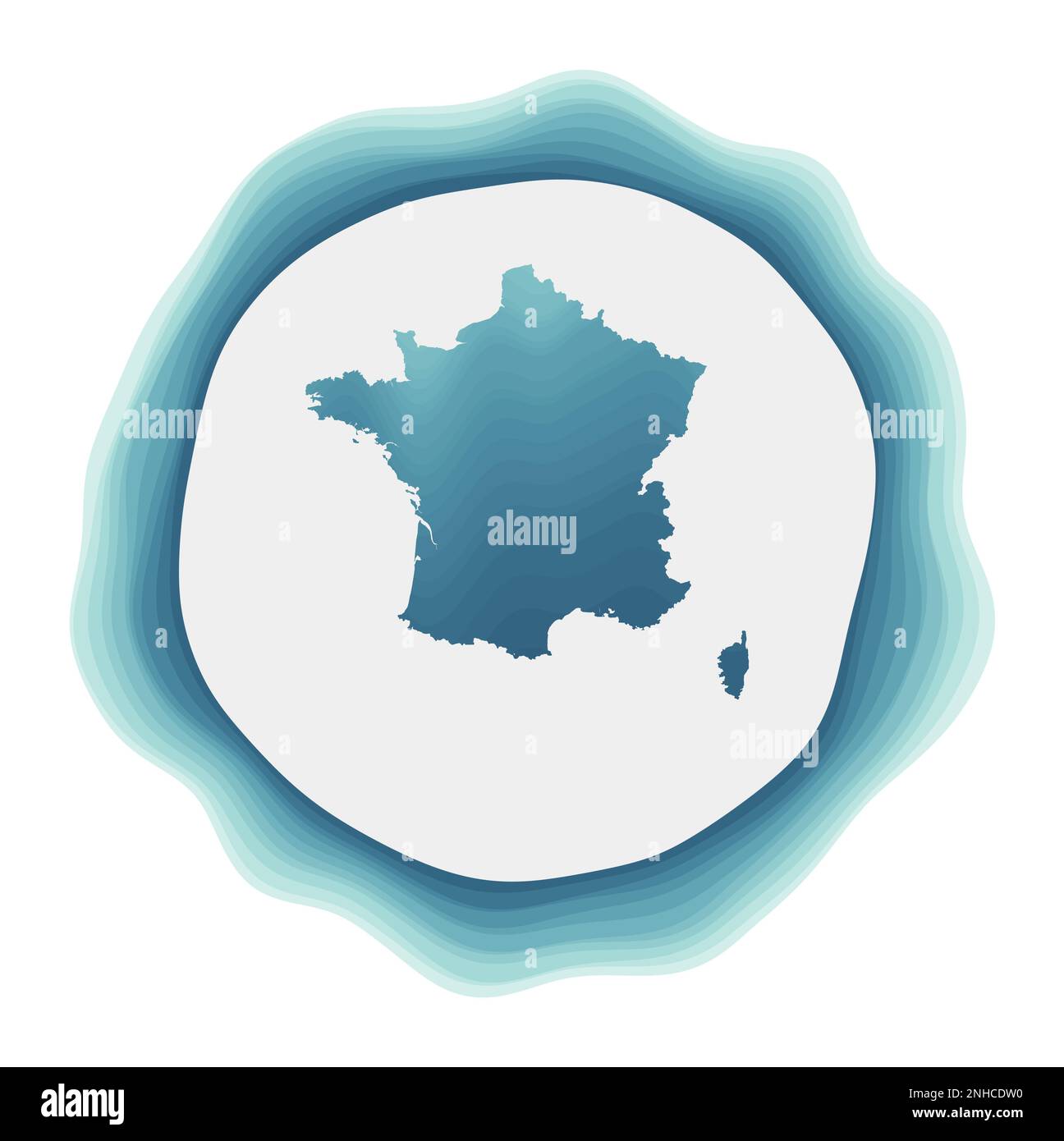 France logo. Badge of the country. Layered circular sign around France ...