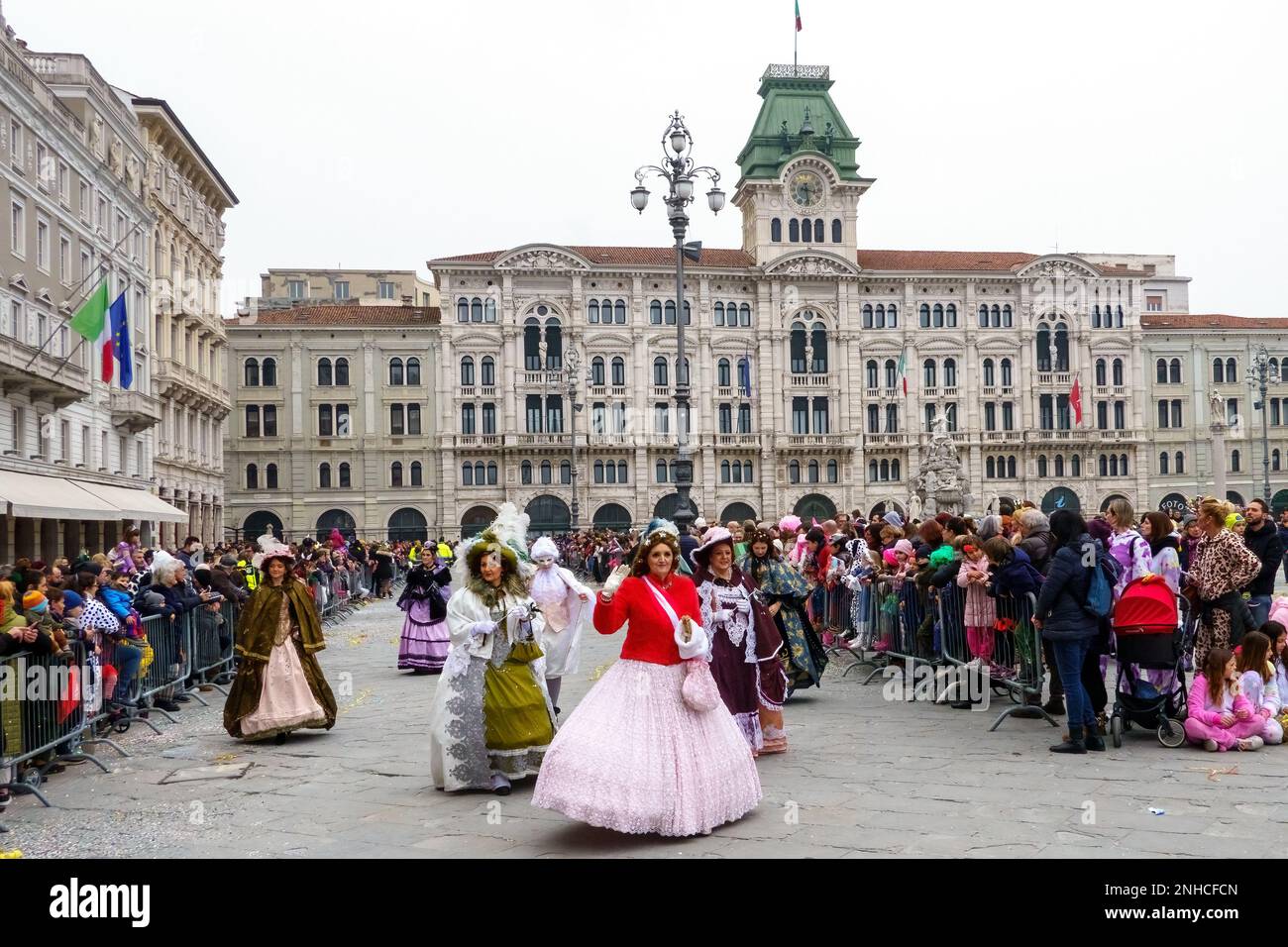 Trieste, Italy. 21st Feb, 2023. Women wearing traditional outfits ...