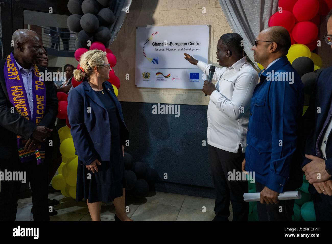Accra, Ghana. 21st Feb, 2023. Gilbert F. Houngbo (l-r), Director ...