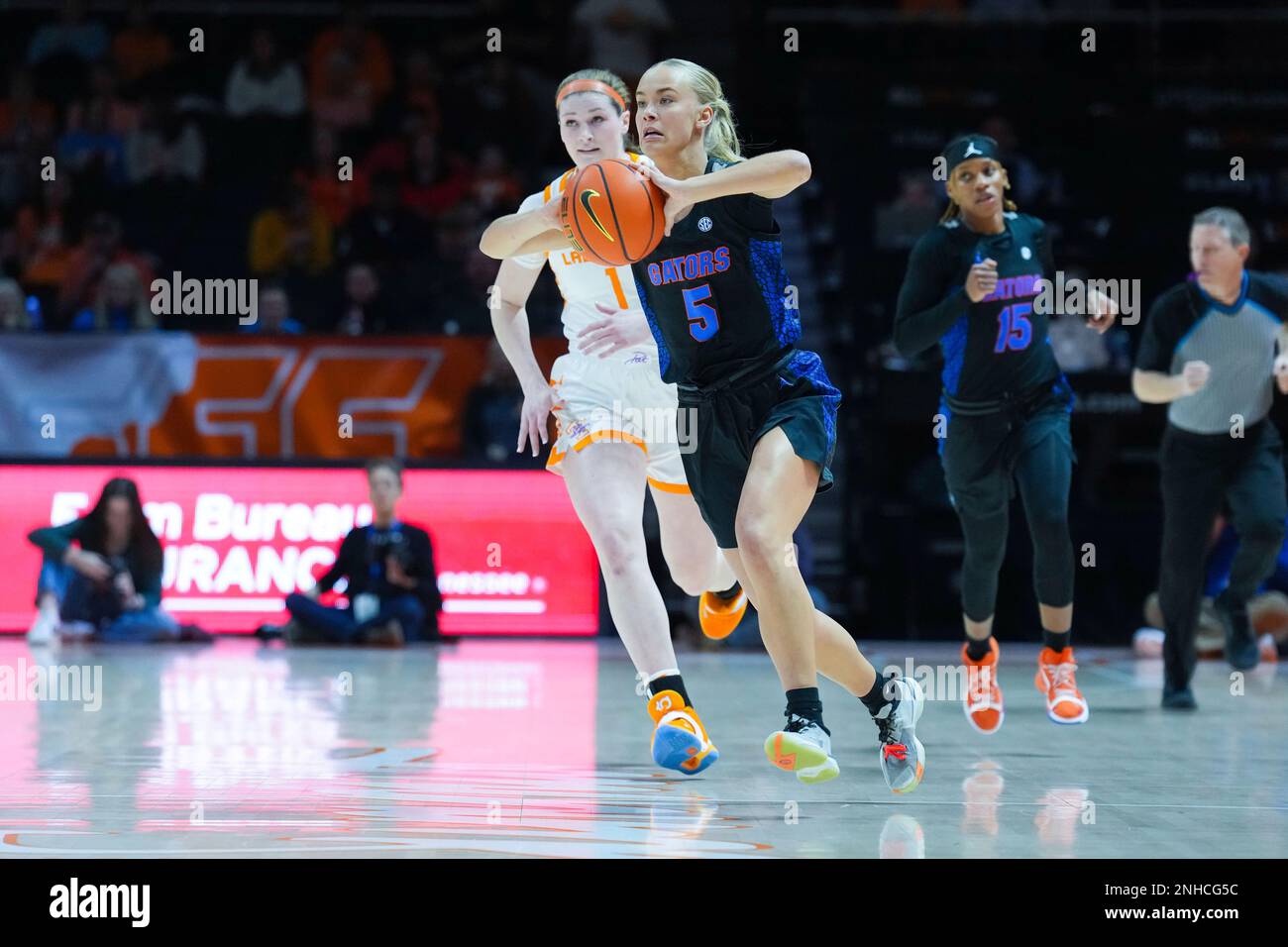 January 19, 2023: Alberte Rimdal #5 of the Florida Gators passes the ball during the NCAA ...