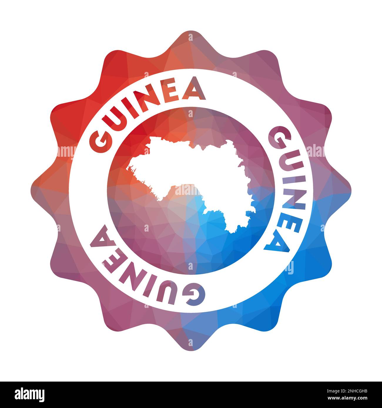 Guinea low poly logo. Colorful gradient travel logo of the country in ...