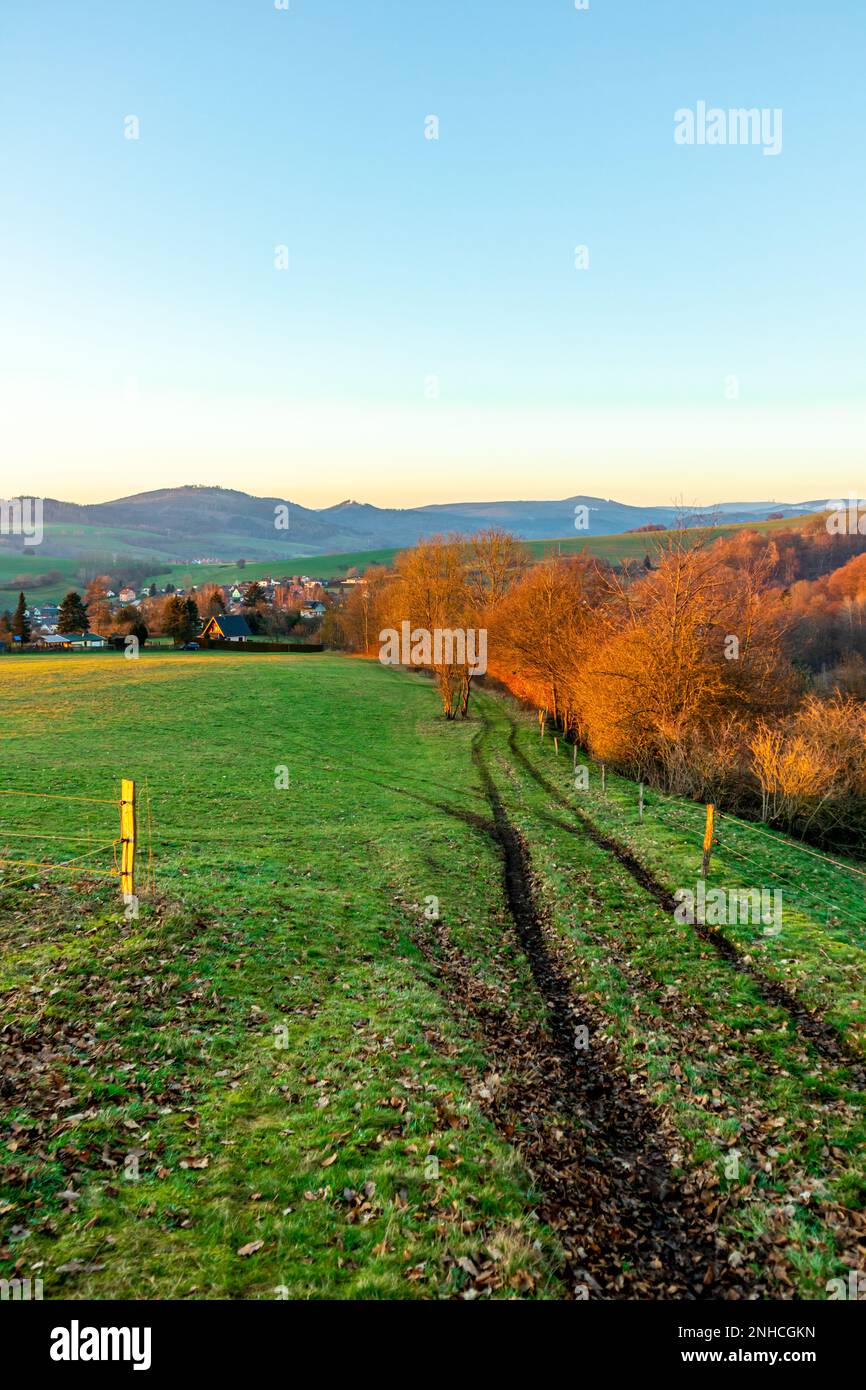 On the road in beautiful southern Thuringia at the gates of the ...