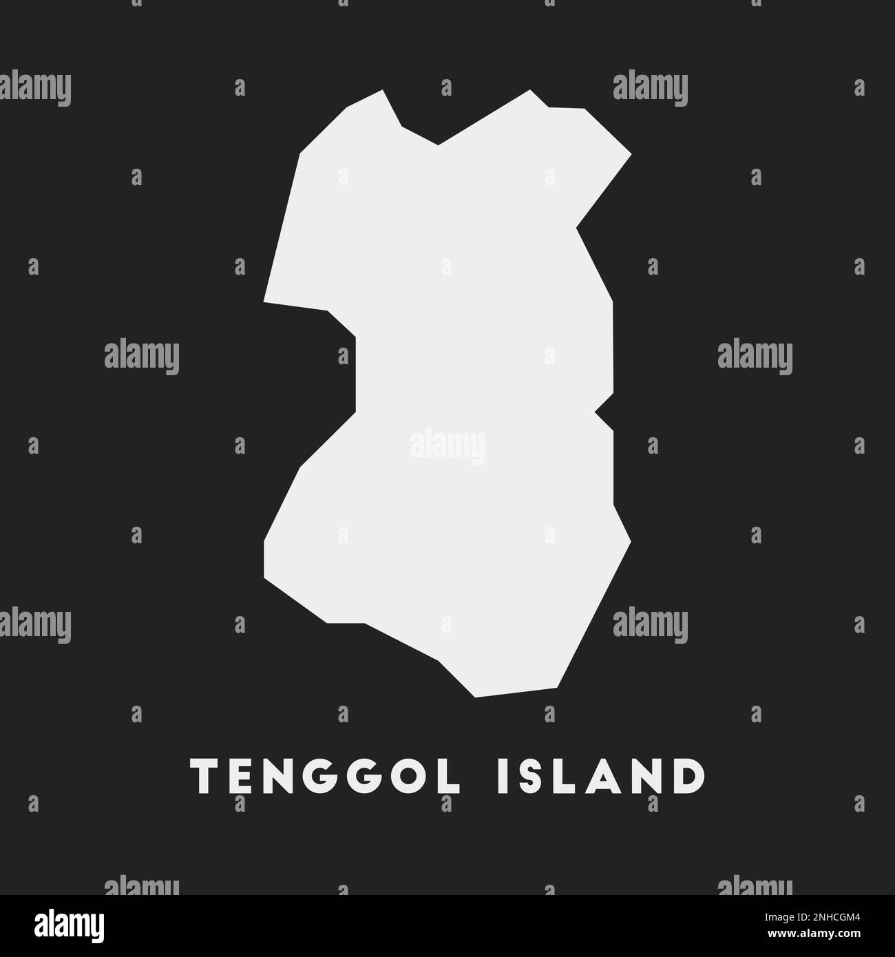 Tenggol Island icon. Map on dark background. Stylish Tenggol Island map ...