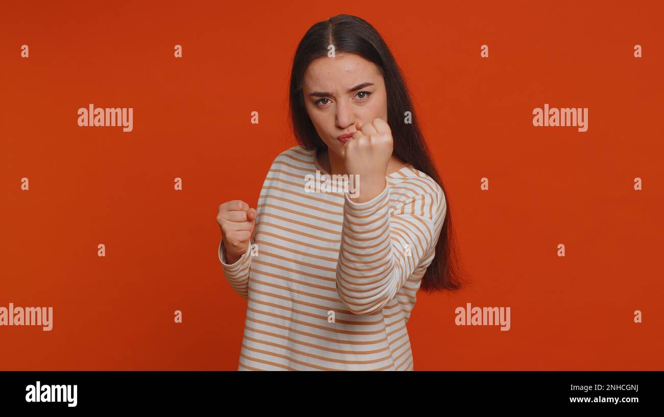 Angry woman hitting wall hi-res stock photography and images - Alamy