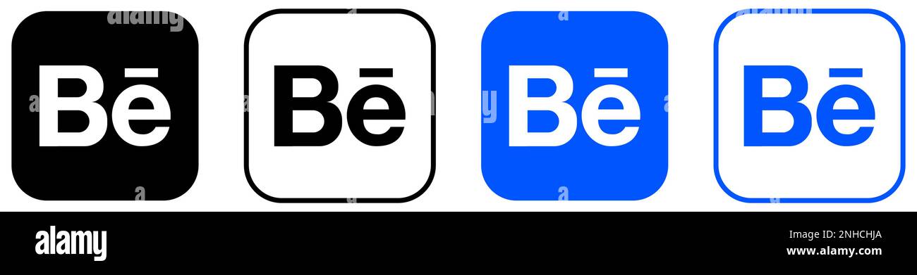 Behance logos set. Vector icons Stock Vector Image & Art - Alamy