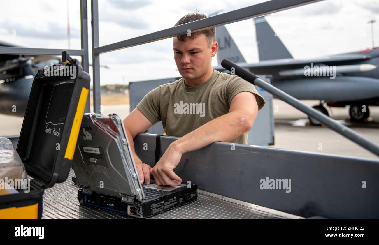 U.S. Air Force Senior Airman Caden Soper, 492nd Aircraft Maintenance ...