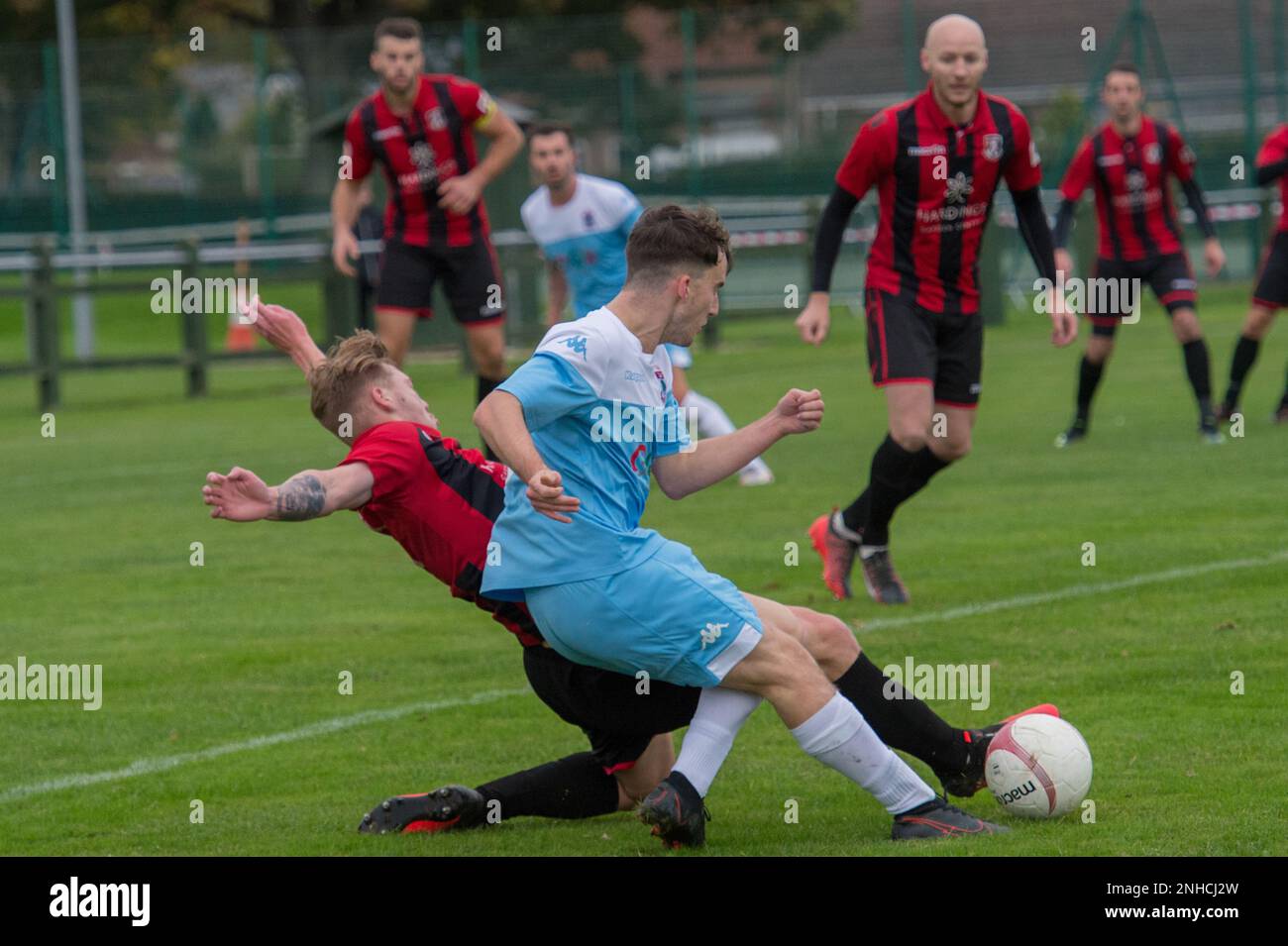 GUILSFIELD, WALES - 23 October 2021: JD Cymru North league fixture ...