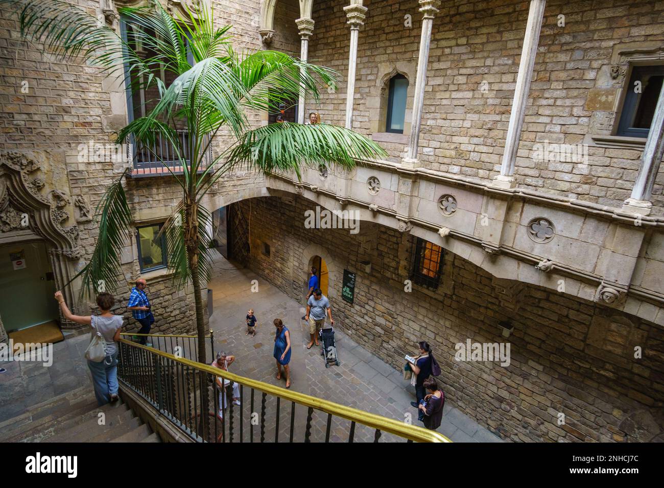 Panoramic view of the interior of Museu Picasso de Barcelona.The museum ...