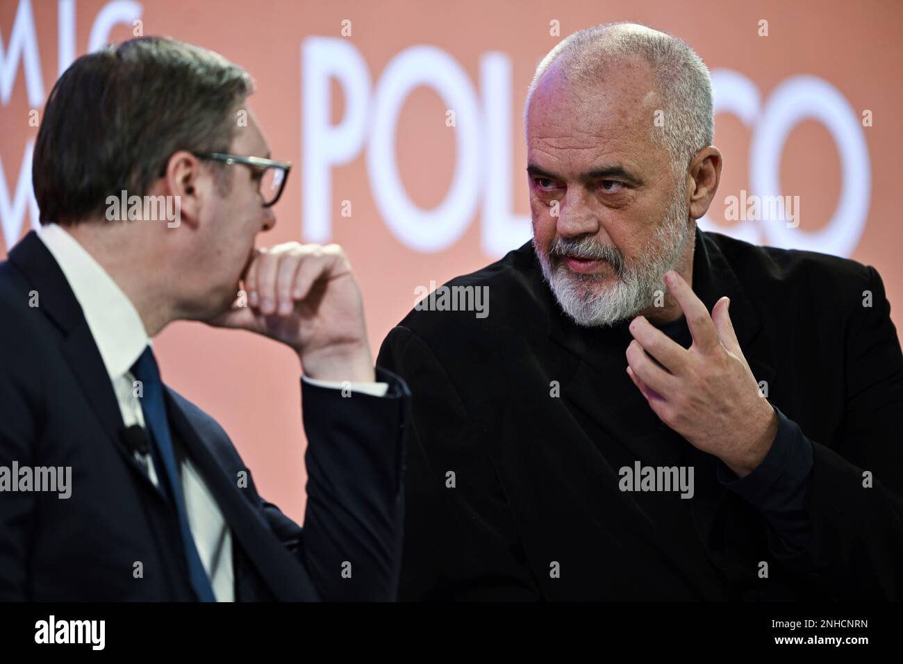 Aleksandar Vucic, President of Serbia, left, and Edi Rama, Prime ...
