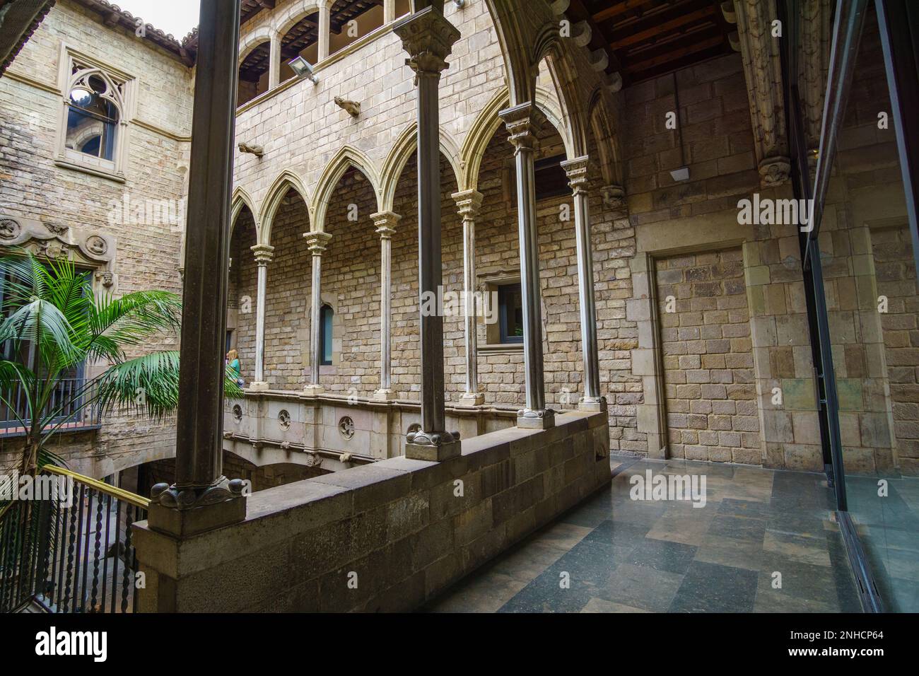 Panoramic view of the interior of Museu Picasso de Barcelona.The museum ...