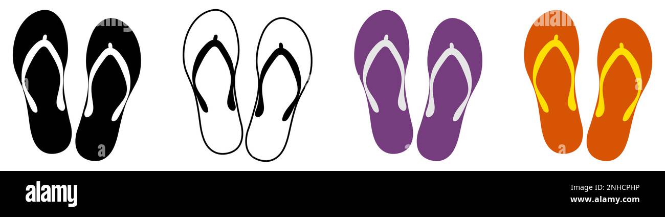 Set of flip flops icons. Vector illustration Stock Vector Image & Art ...