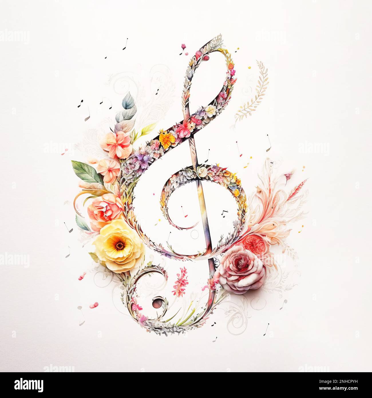 Treble clef flowers hi-res stock photography and images - Alamy