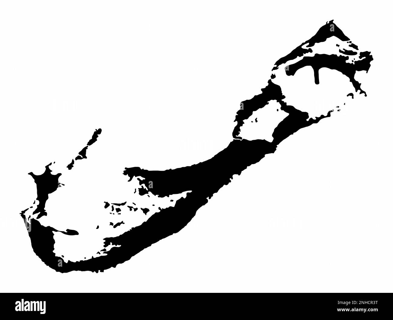 Bermuda map silhouette isolated on white background Stock Vector Image ...