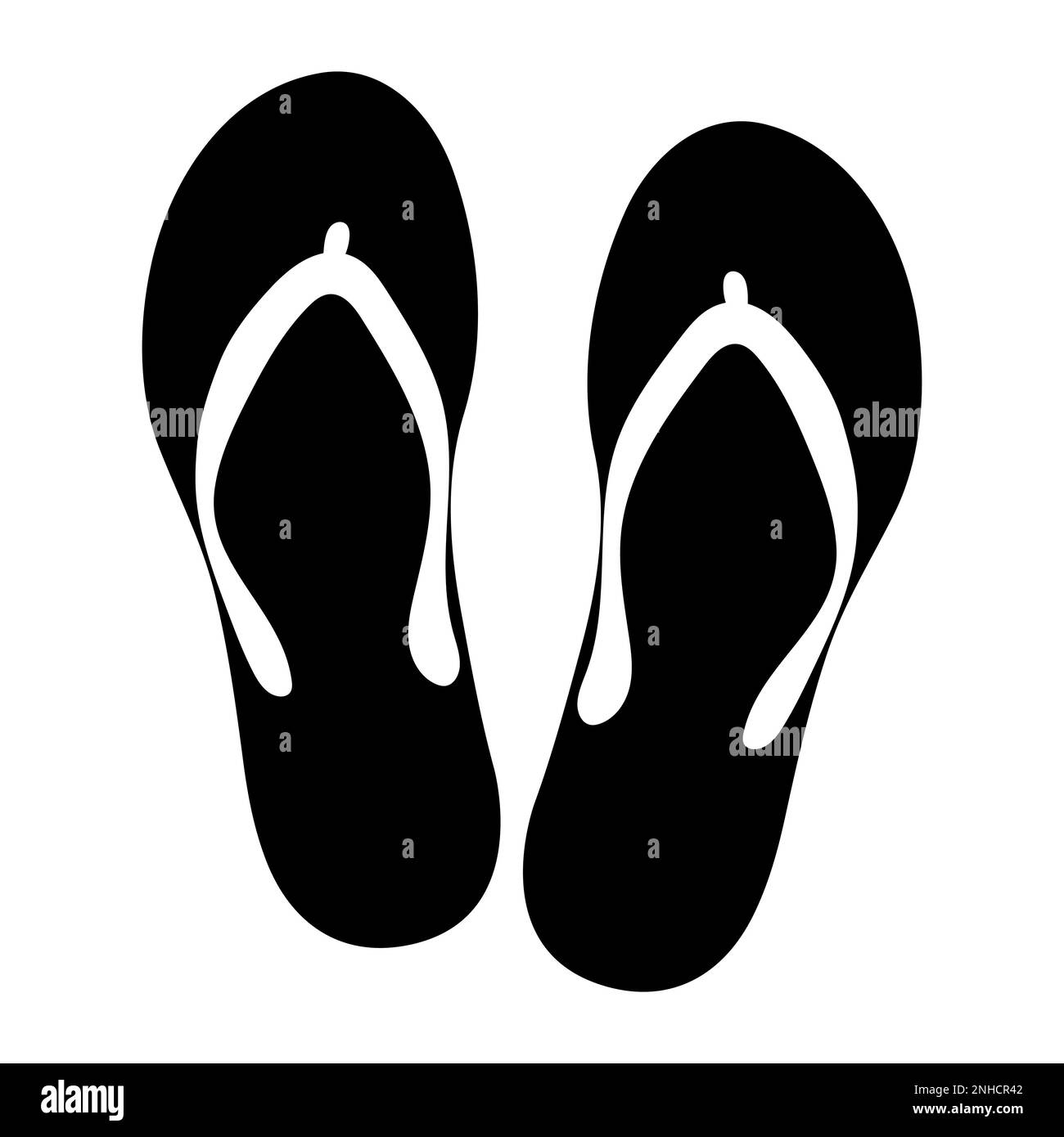 Pair of flip-flop fashion sandal icon. Footwear symbol. Vector illustration isolated on white ...