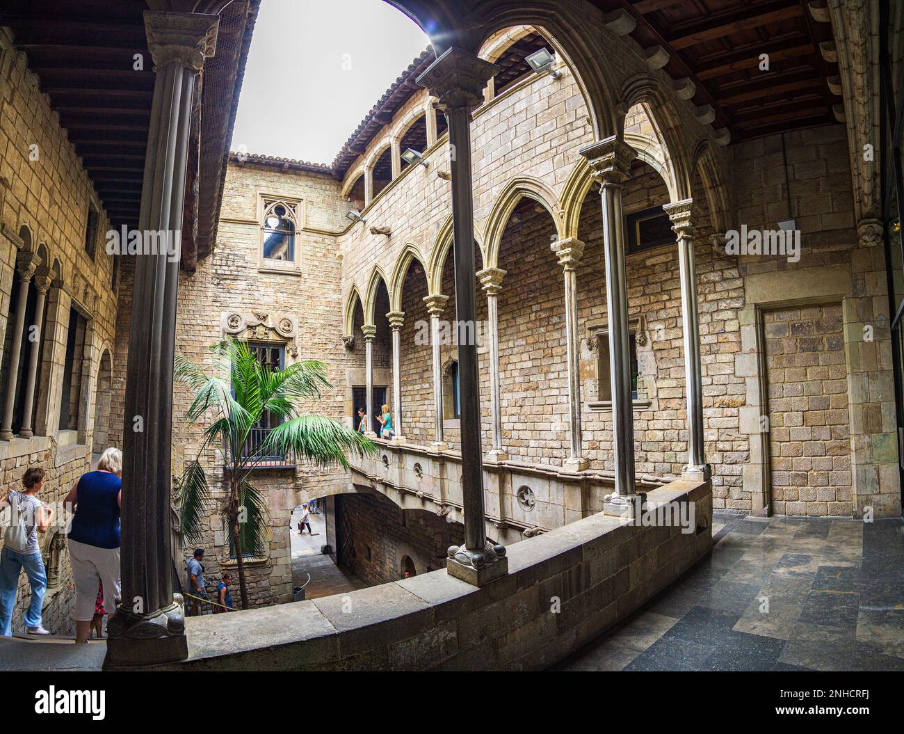 Panoramic view of the interior of Museu Picasso de Barcelona.The museum ...