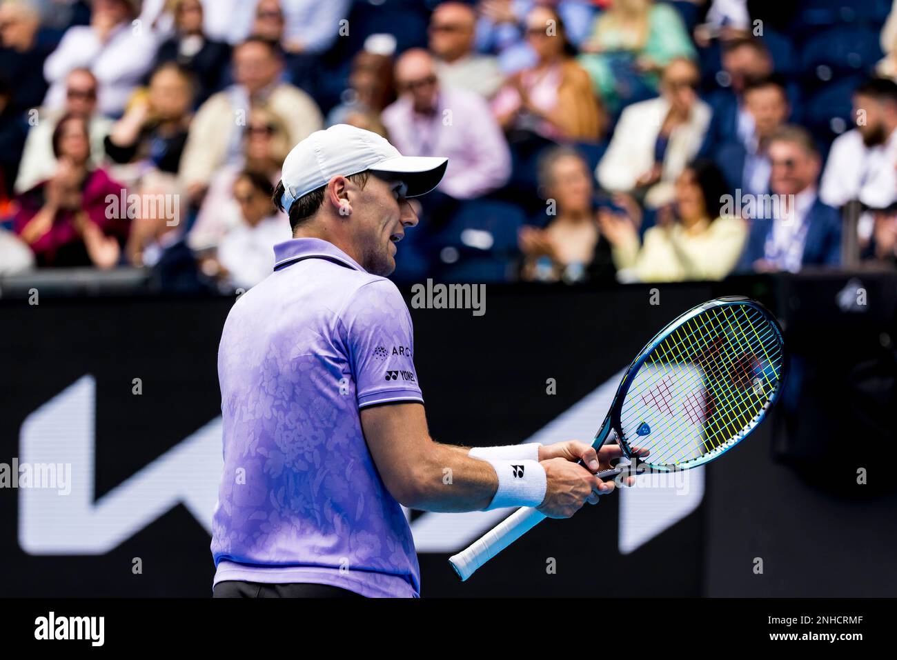 MELBOURNE, VIC - JANUARY 19: Casper Ruud of Norway shows his ...