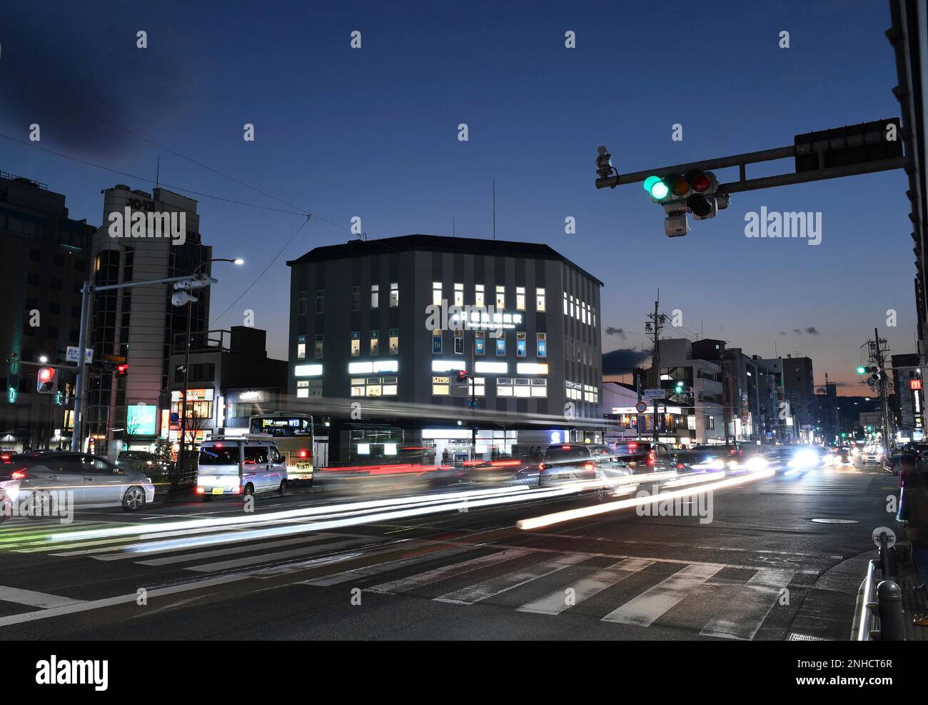 Nishioji Shijo intersection near Saiin-eki Station or Sai-eki of Hankyu ...