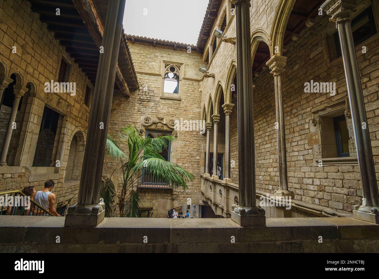 Panoramic view of the interior of Museu Picasso de Barcelona.The museum ...