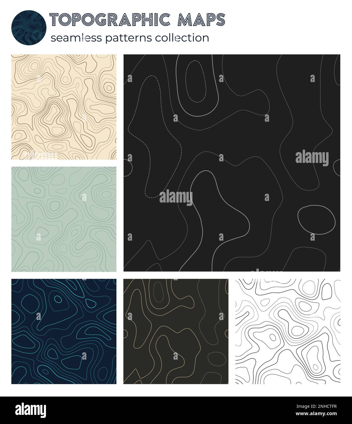 Topographic maps. Awesome isoline patterns, seamless design. Classy ...