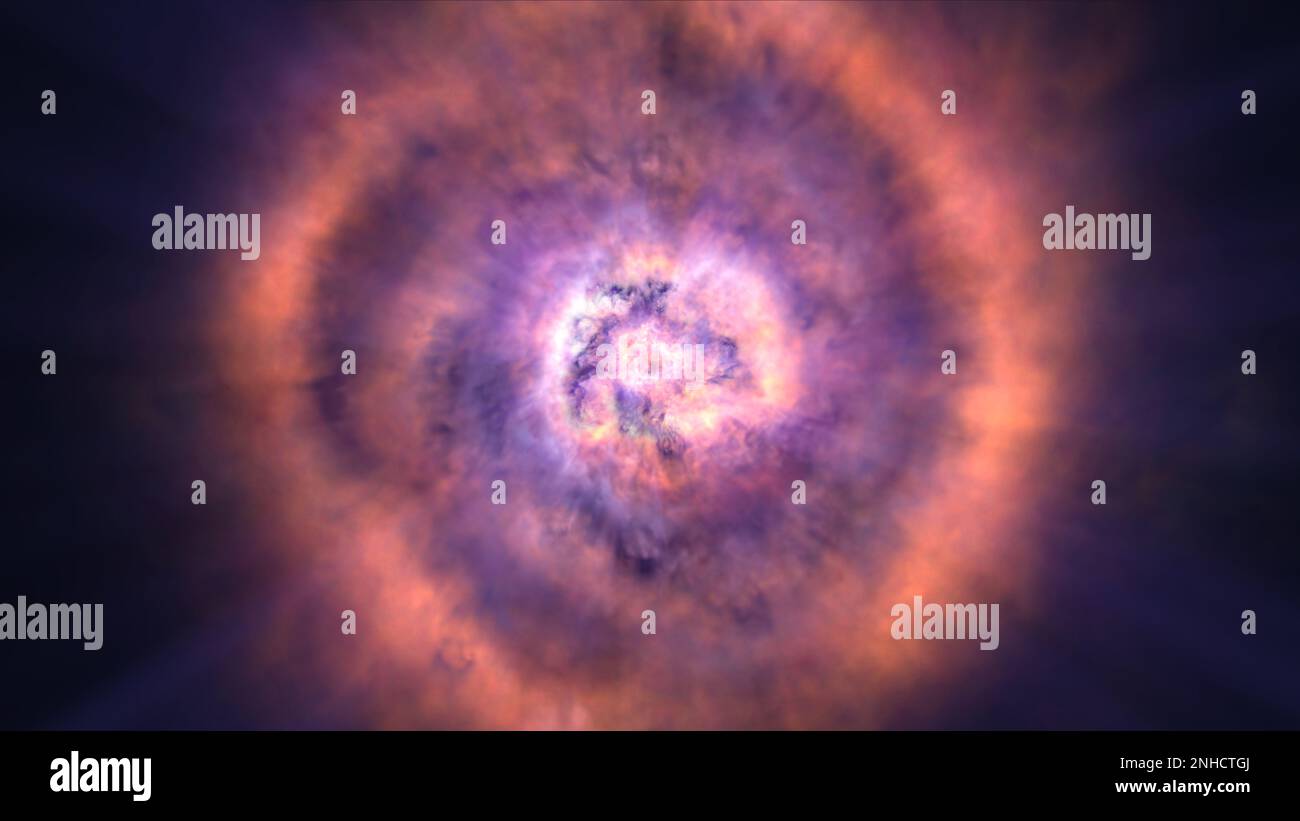 fire flame ball explosion in space, abstract illustration Stock Photo ...