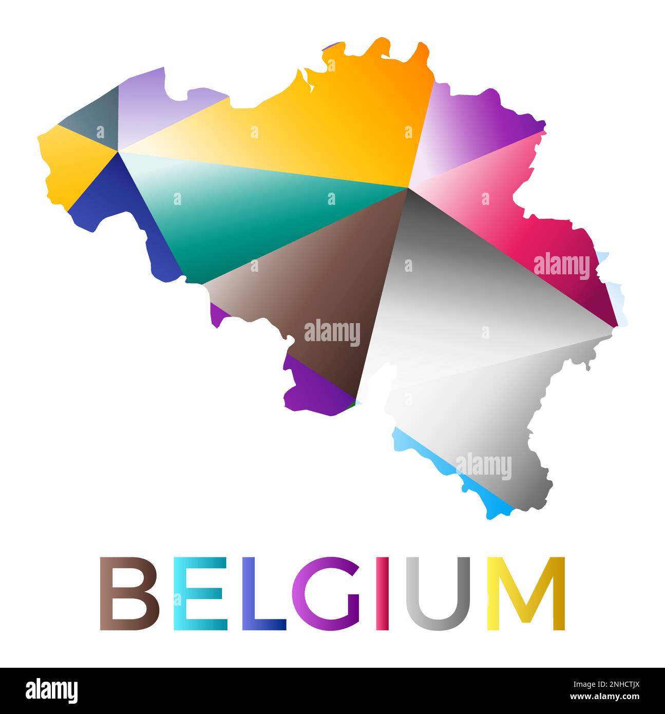Bright colored Belgium shape. Multicolor geometric style country logo ...