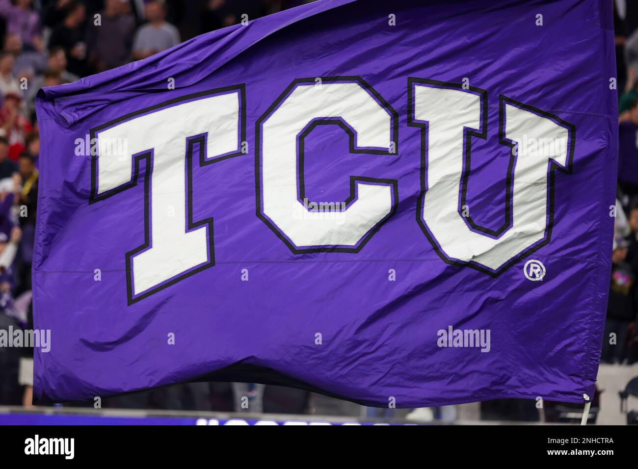 INGLEWOOD, CA - JANUARY 09: TCU Horned Frogs flag during the Georgia ...