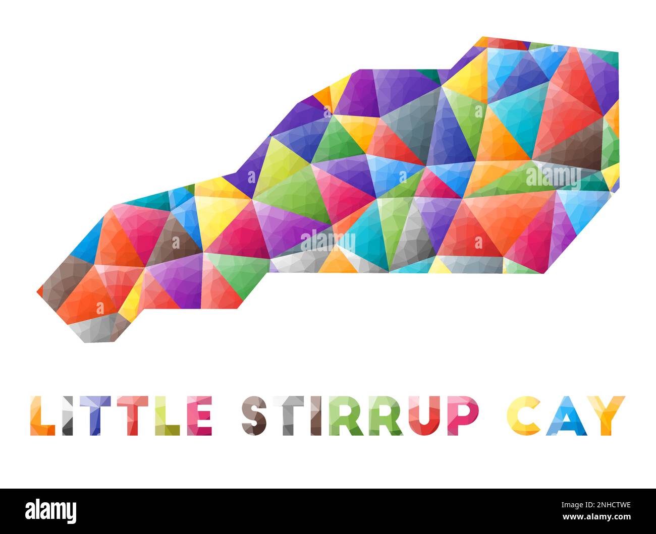 Little Stirrup Cay - colorful low poly island shape. Multicolor ...