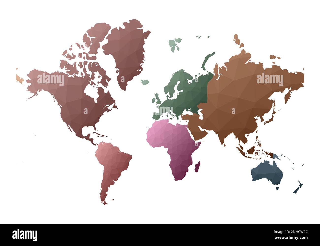 World Map in admirable low poly style continents. Vector illustration ...