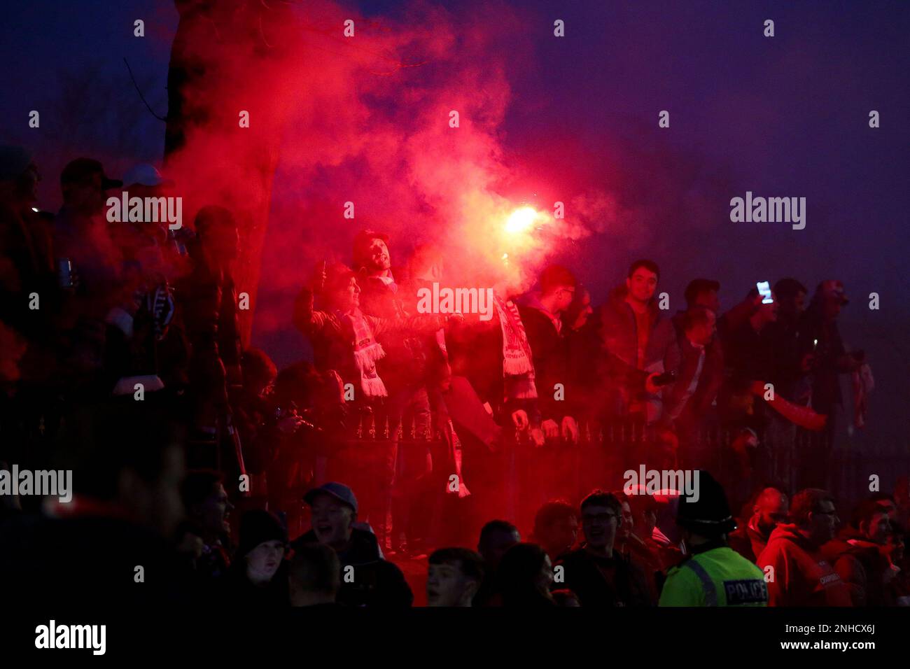 Liverpool real madrid fans arrive hi-res stock photography and images ...