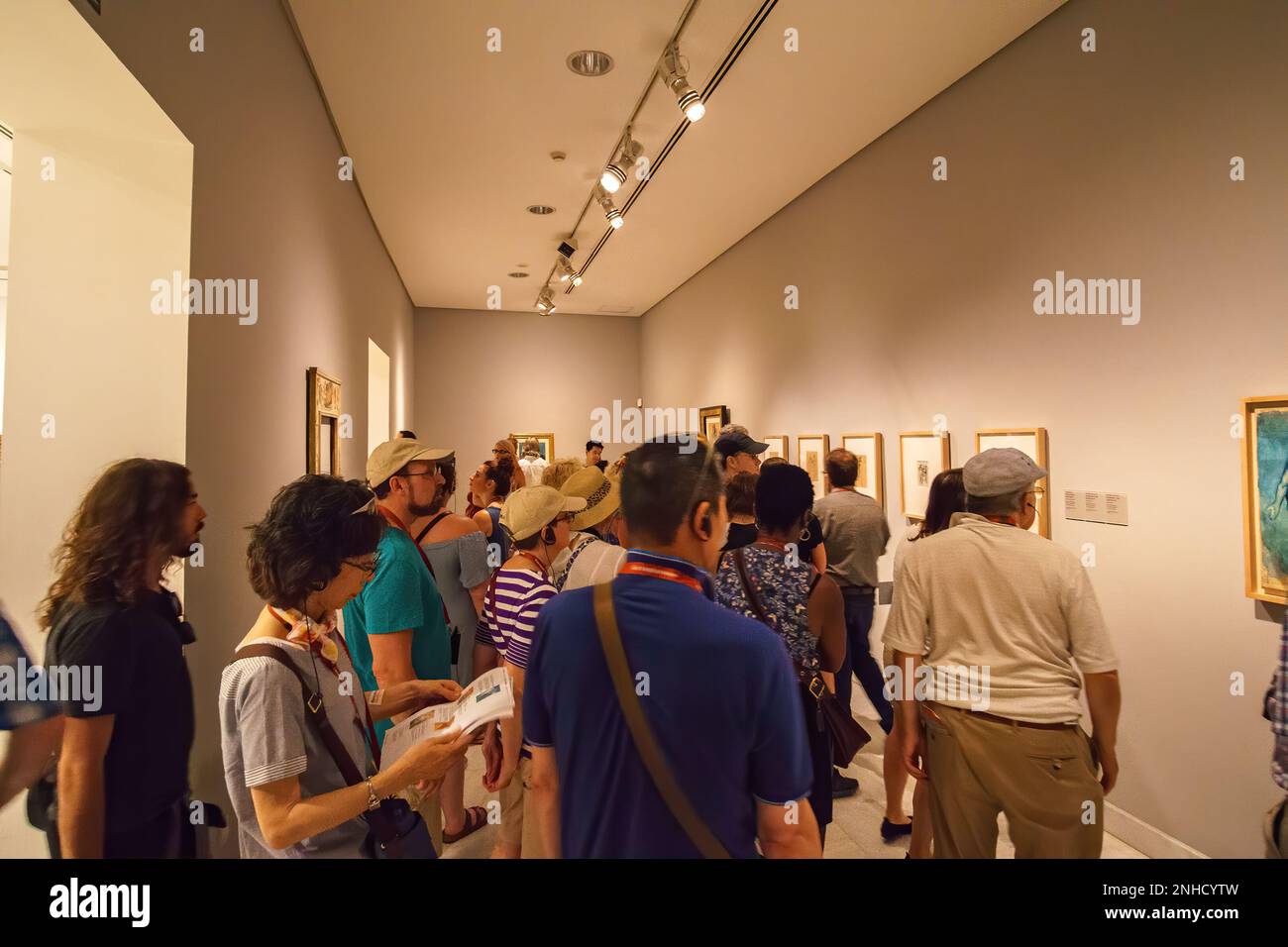 Panoramic view of the interior of Museu Picasso de Barcelona.The museum ...