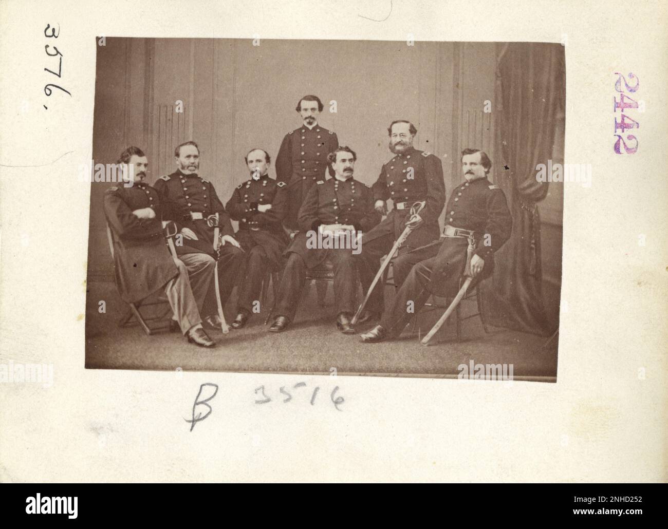 Gen. Abner Doubleday and staff of six, most recognized 19th Century ...