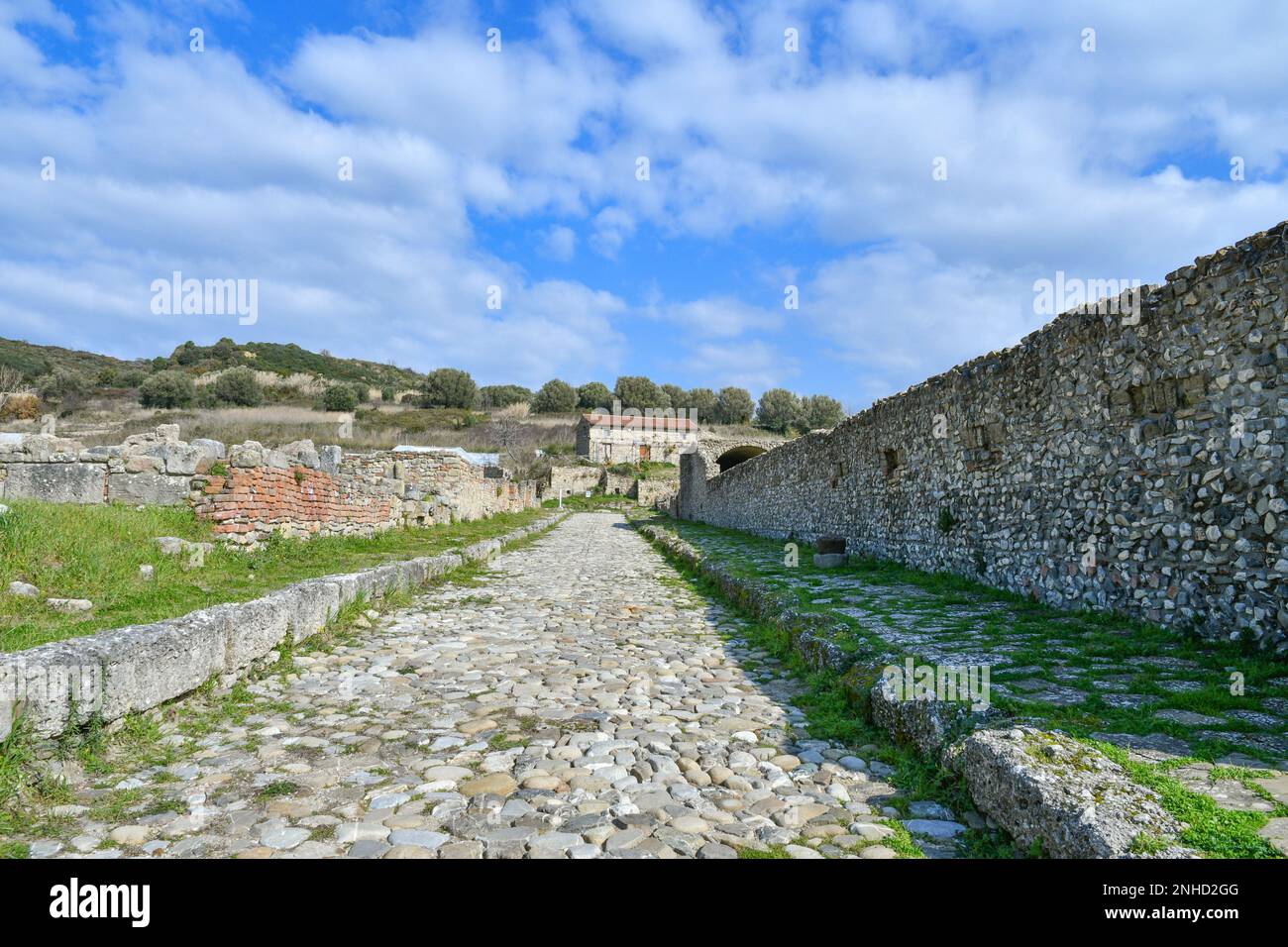 The street of Velia, an ancient Greco-Roman city in the Salerno ...