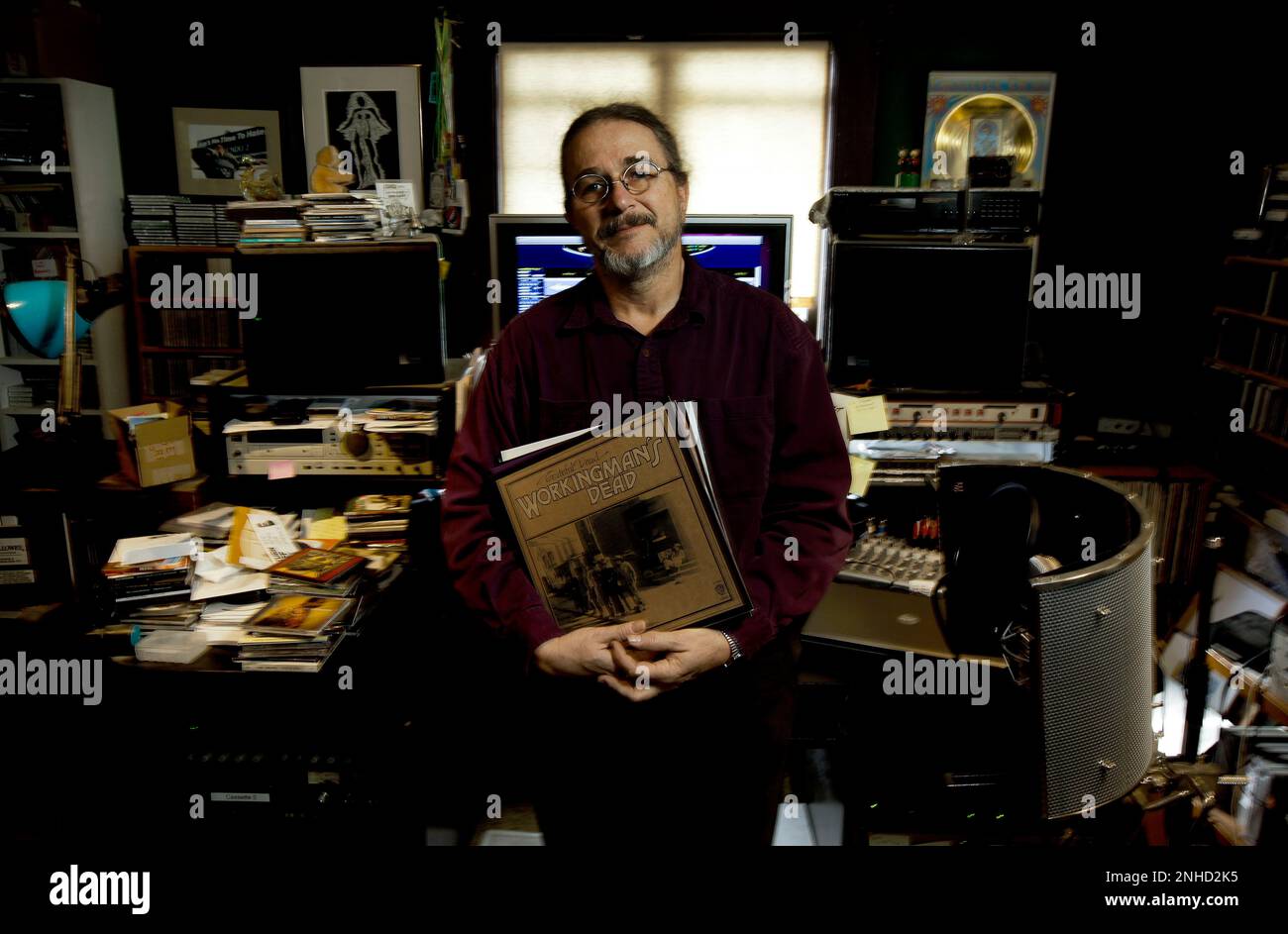 David Gans, in his home recording studio in Oakland, Ca., on Wednesday ...