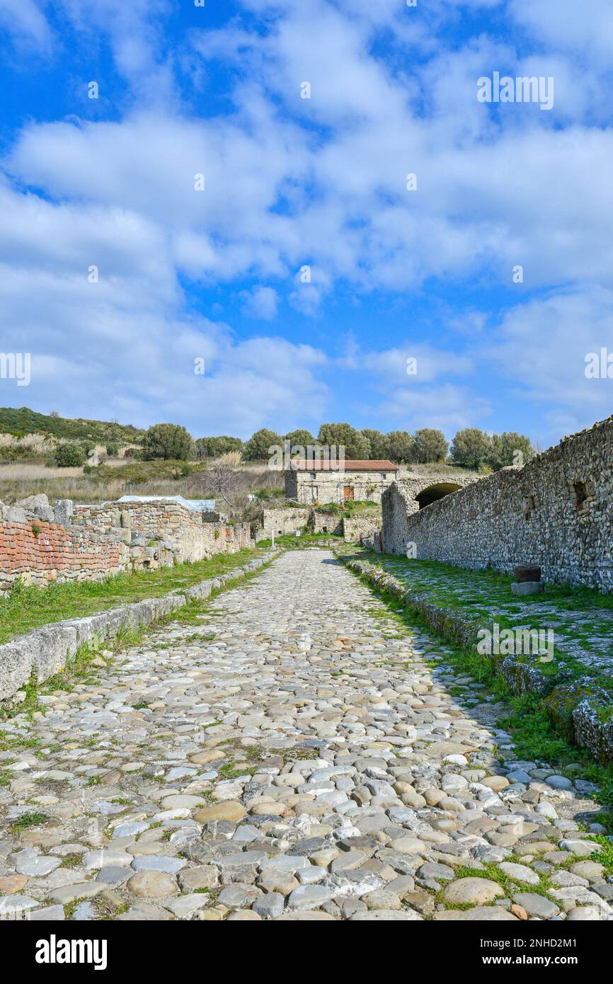 The street of Velia, an ancient Greco-Roman city in the Salerno ...