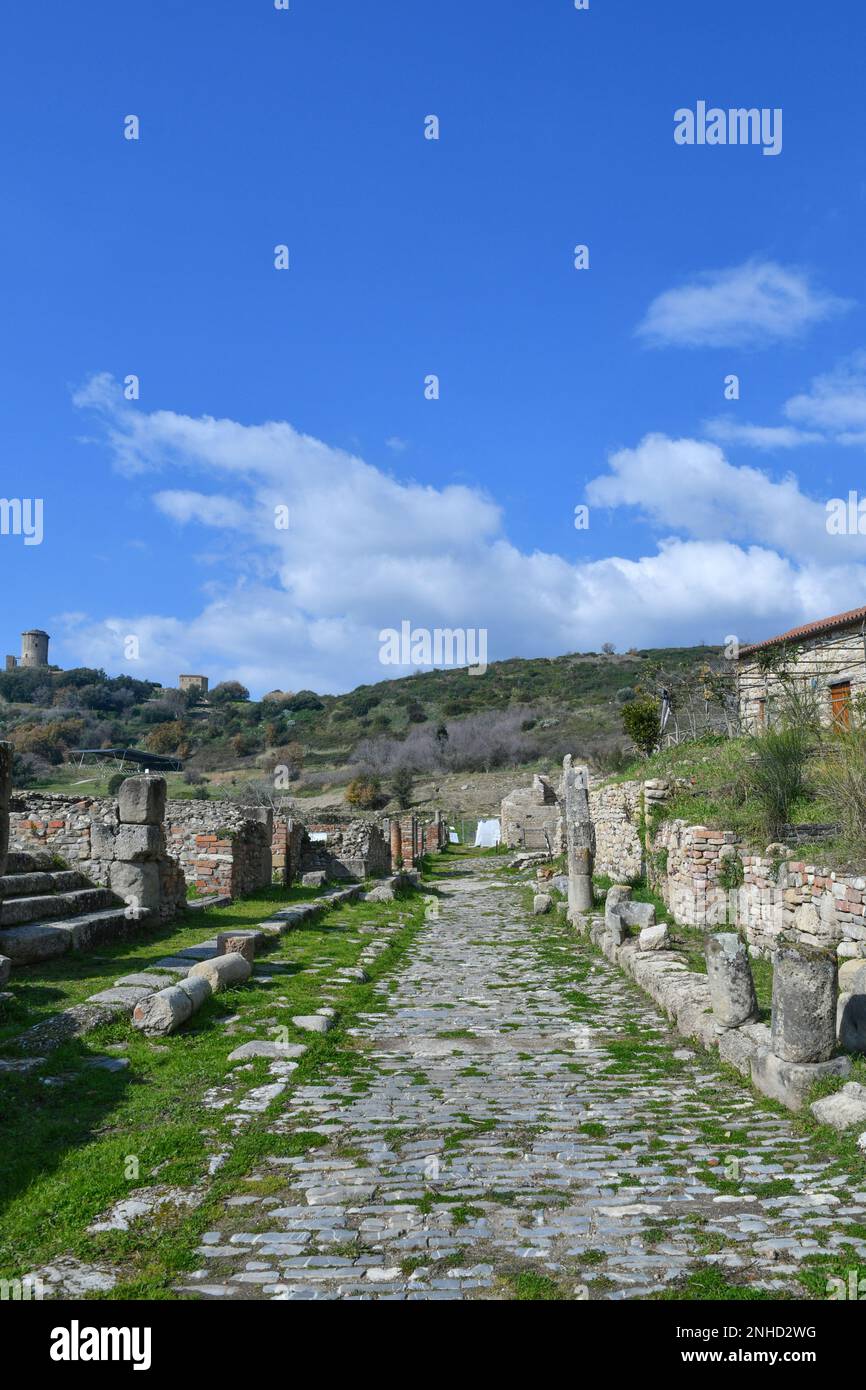 The street of Velia, an ancient Greco-Roman city in the Salerno ...