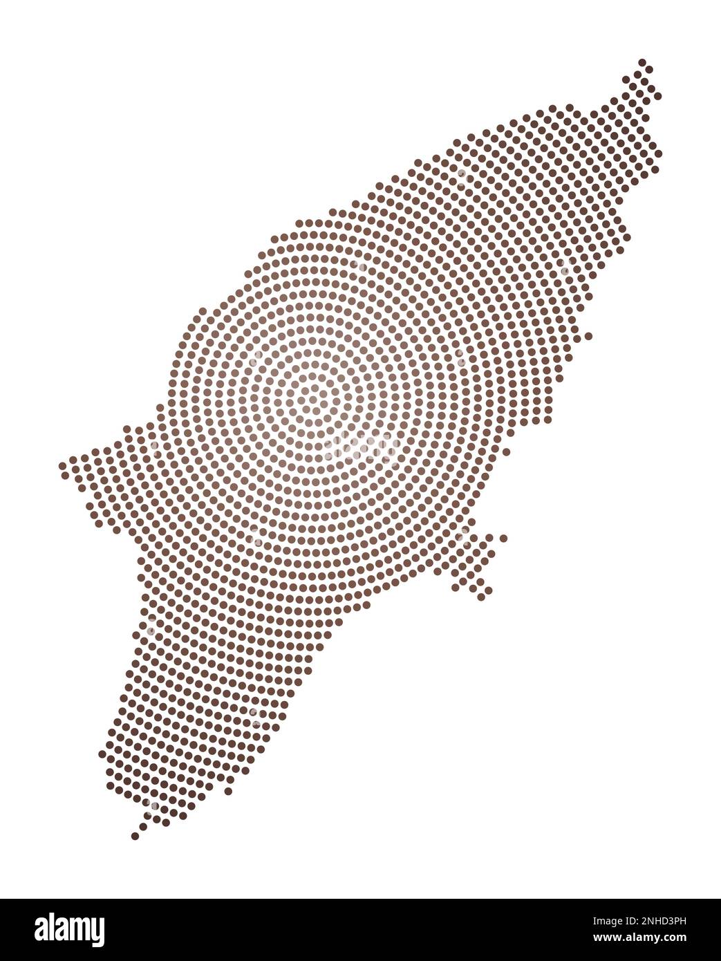 Rhodes dotted map. Digital style shape of Rhodes. Tech icon of the ...