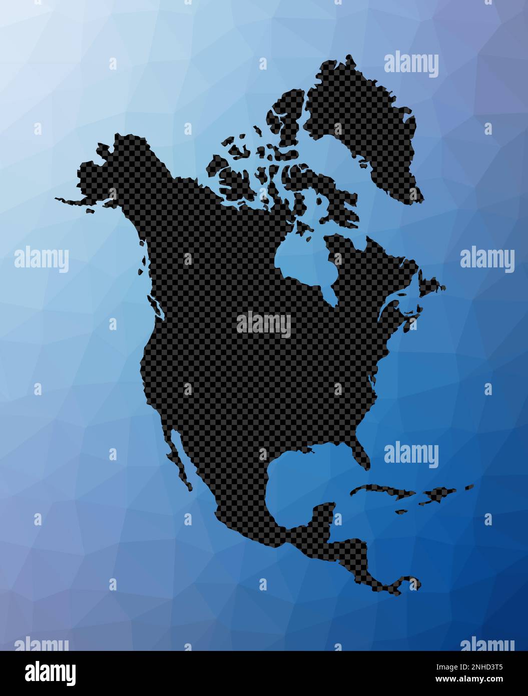 North America geometric map. Stencil shape of North America in low poly ...