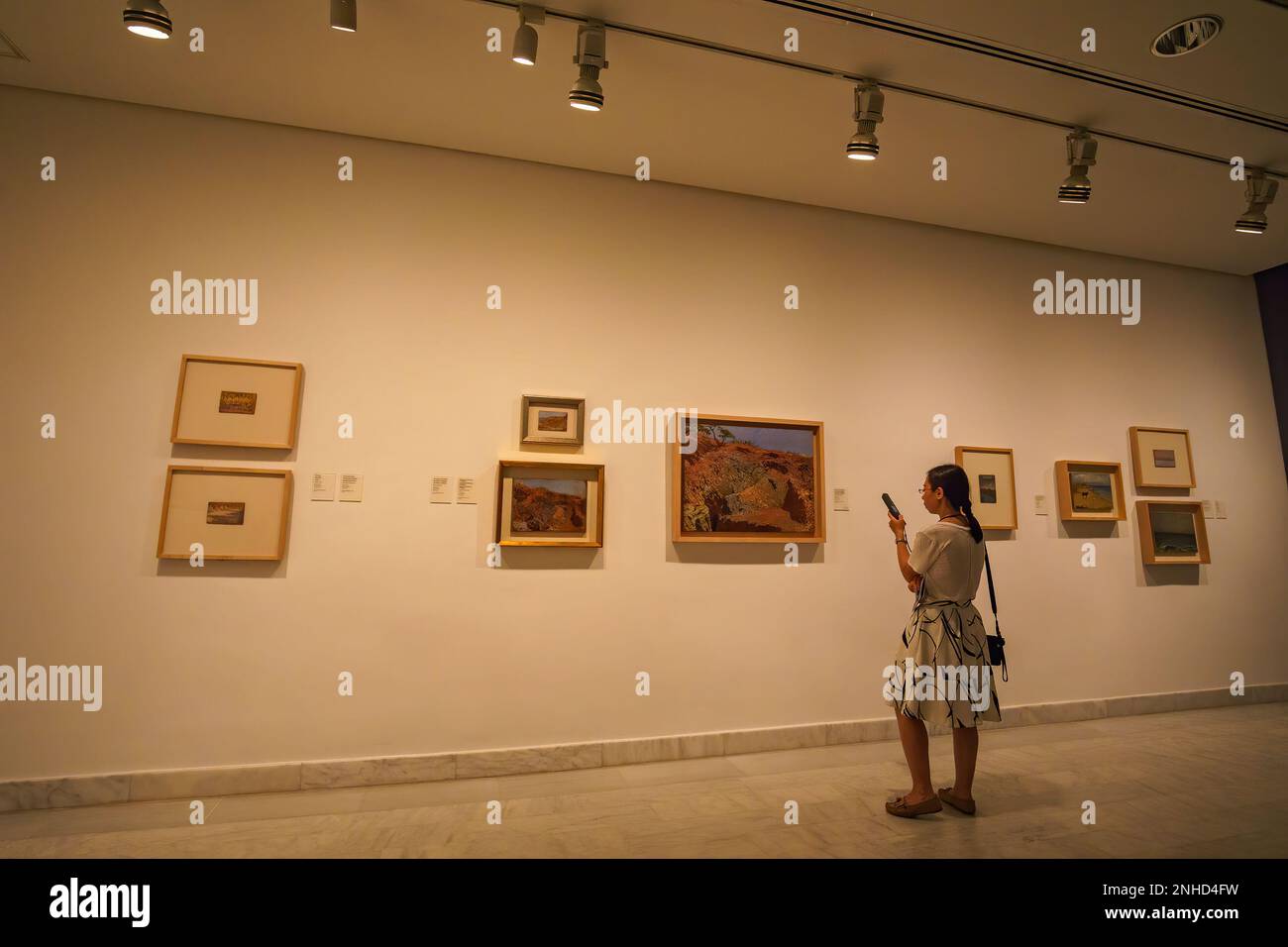 Panoramic view of the interior of Museu Picasso de Barcelona.The museum ...