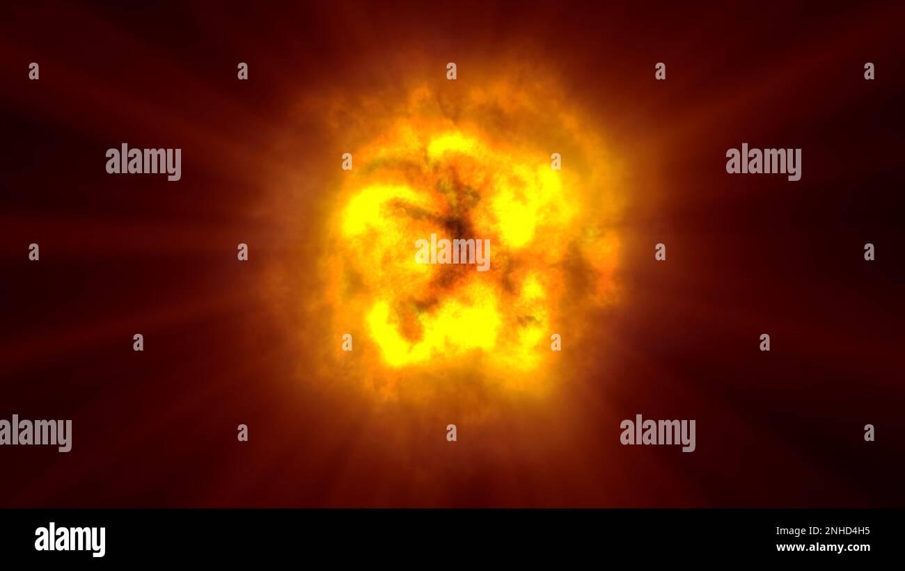 fire flame ball explosion in space, abstract illustration Stock Photo ...