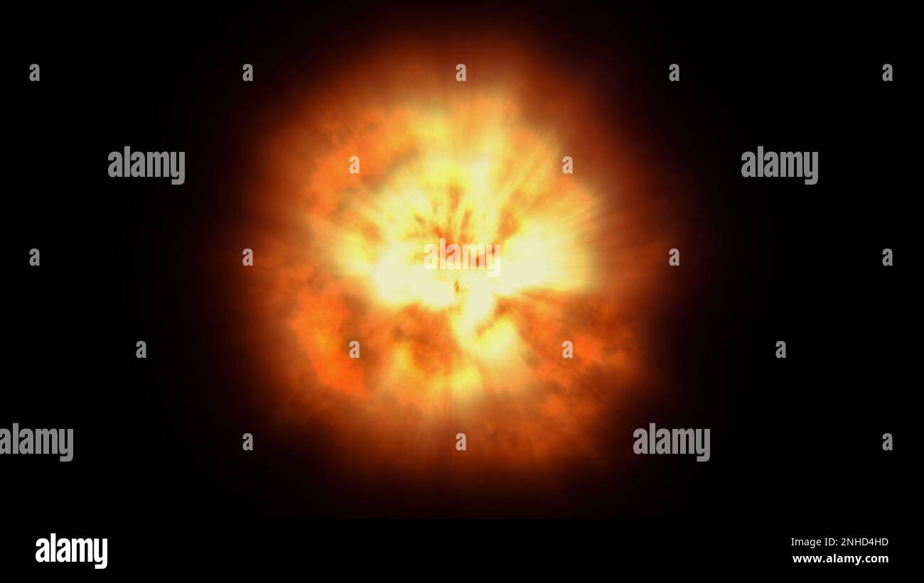 fire flame ball explosion in space, abstract illustration Stock Photo ...
