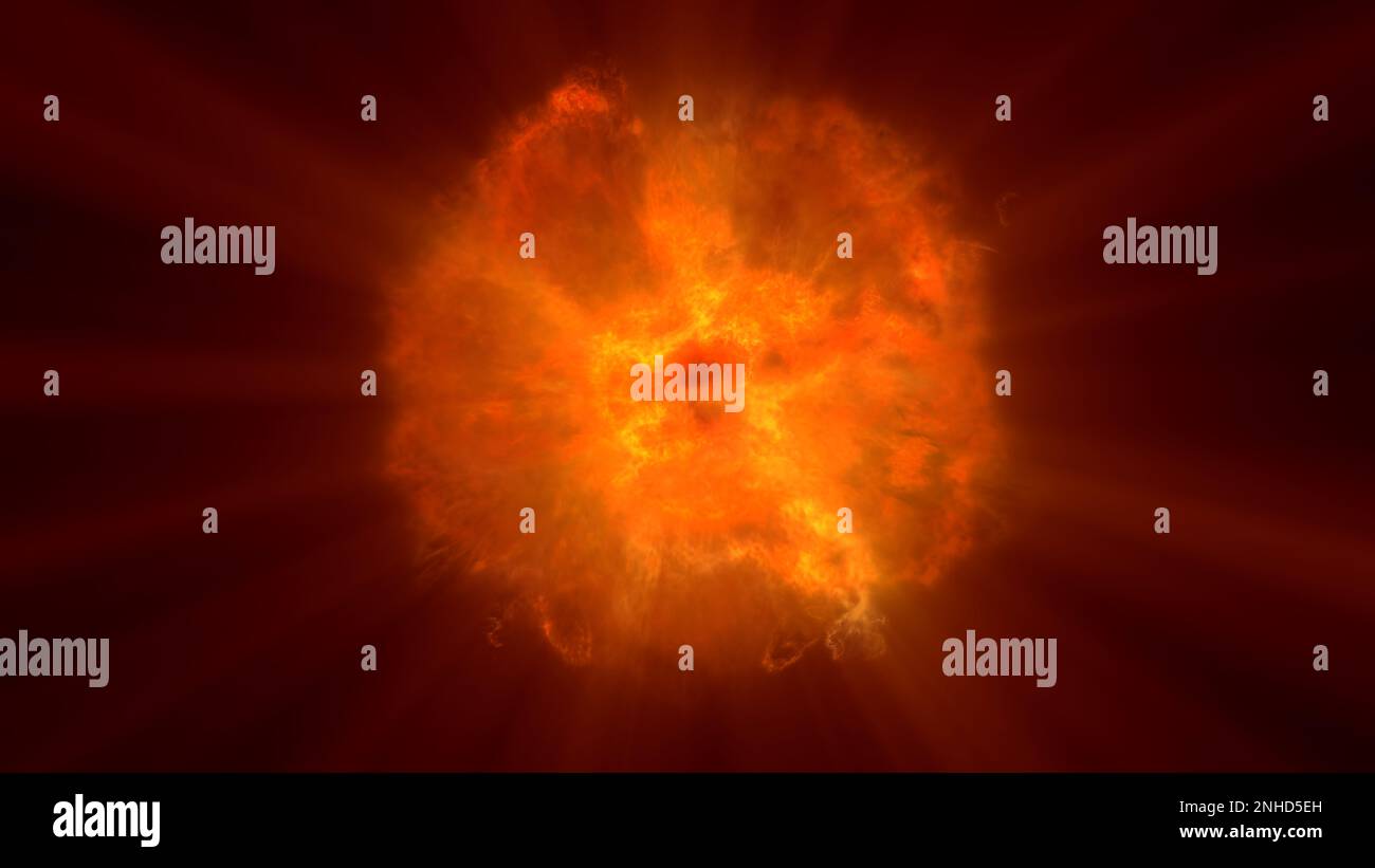 fire flame ball explosion in space, abstract illustration Stock Photo ...