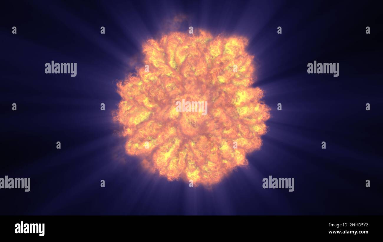 fire flame ball explosion in space, abstract illustration Stock Photo ...